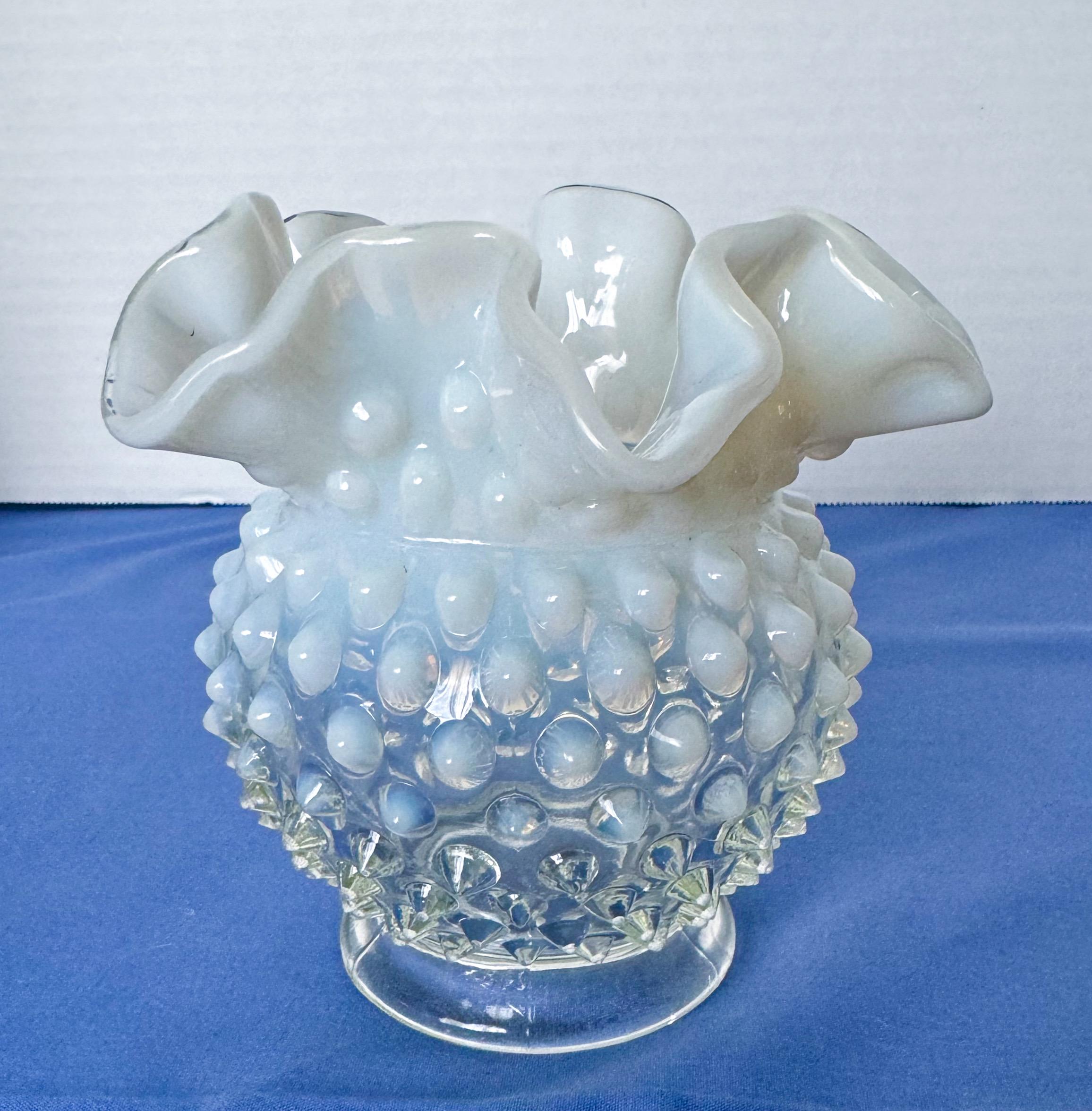 Vintage Fenton Vase Moonstone - Etsy