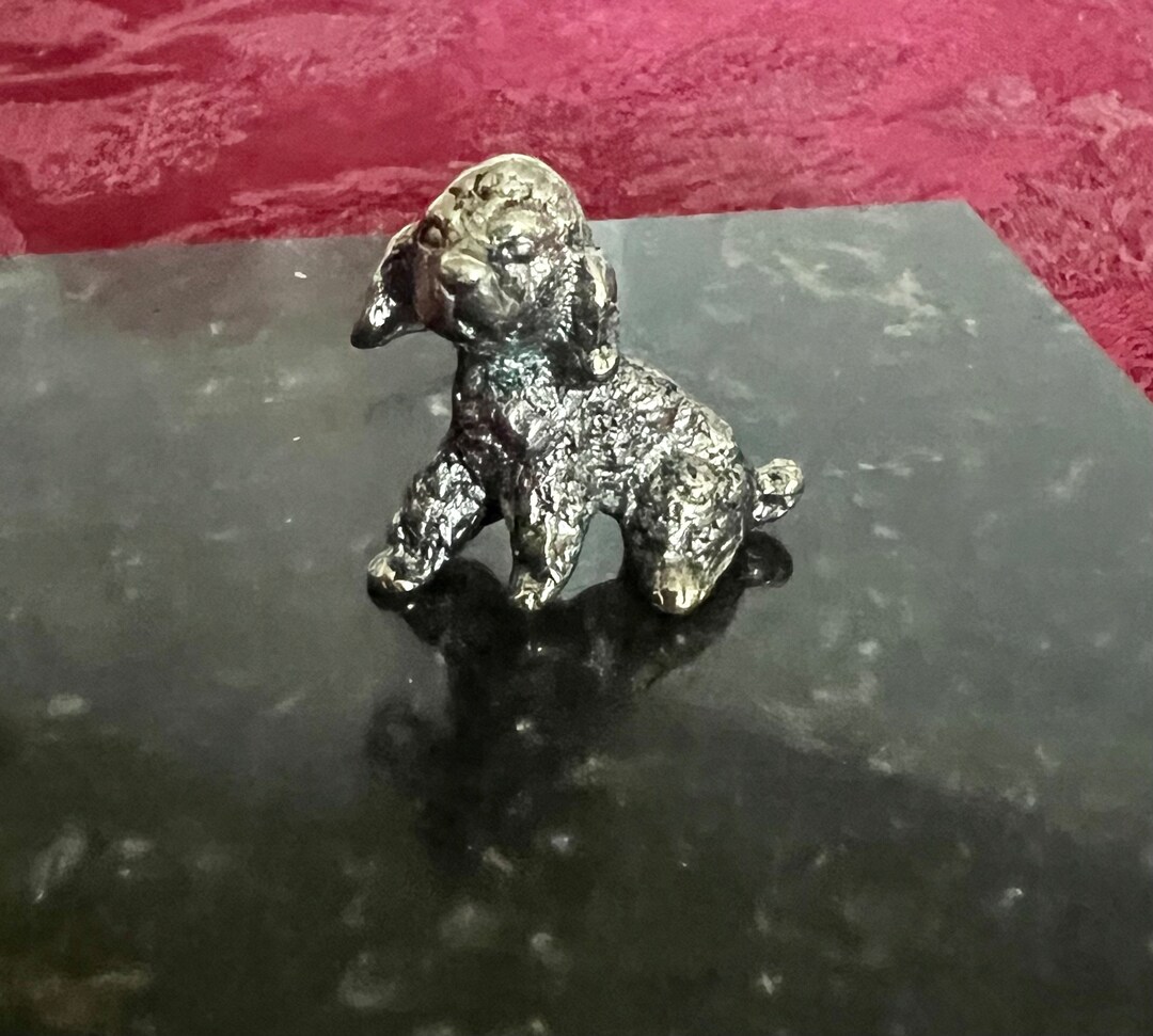 Vintage Poodle Figurine Pewter Miniature - Etsy