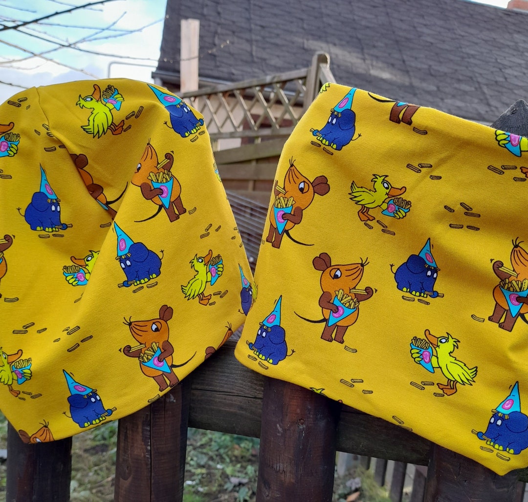 The Mouse french Fries Beanie or Loop Made of Cotton Jersey in Cheerful ...