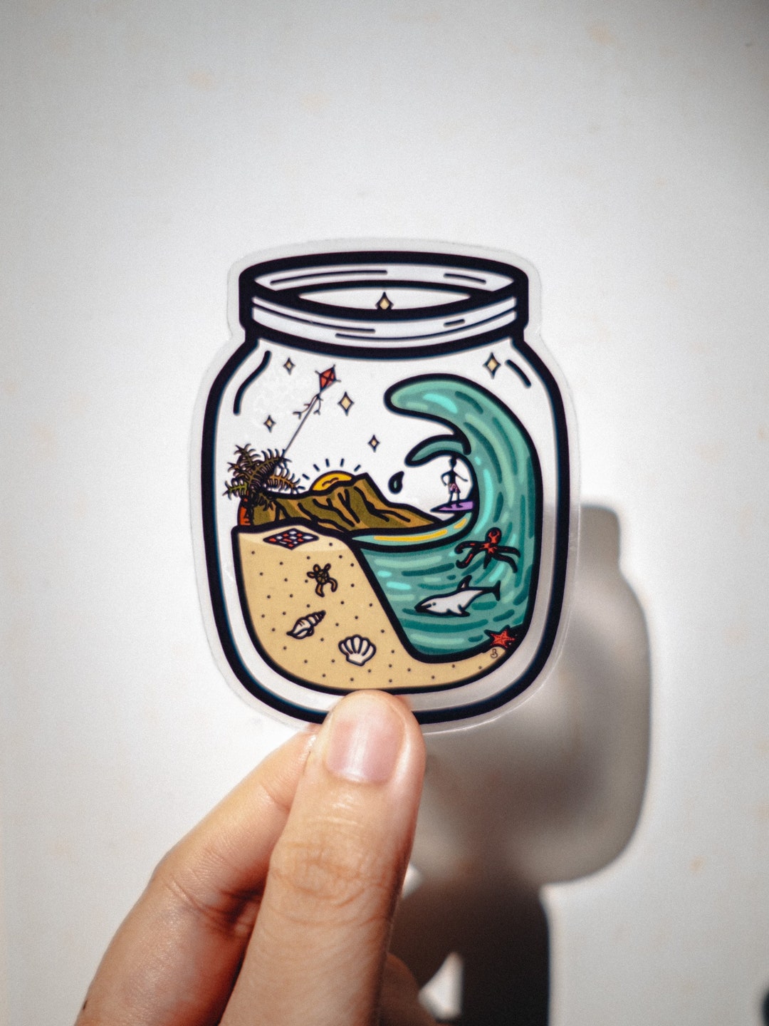 Surf N Turf Sticker oahu Sticker Waikiki Sticker Hawaii - Etsy