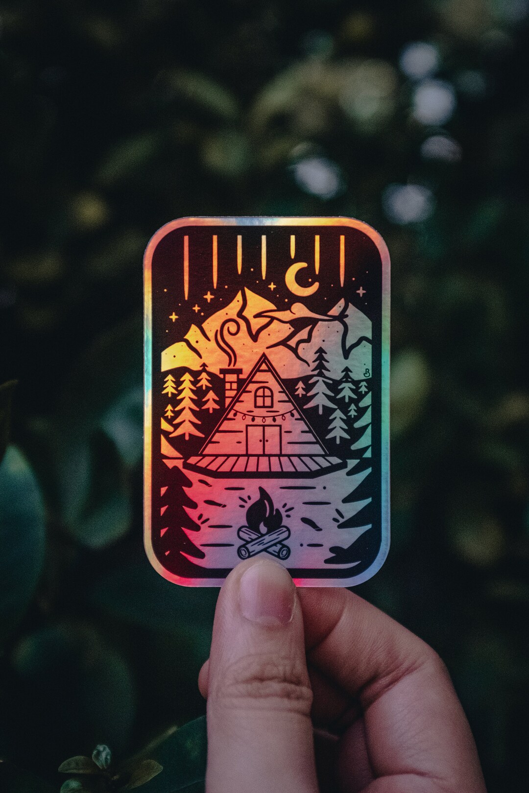 Cabin in the Woods Sticker (holographic) (nature Sticker, Camping ...