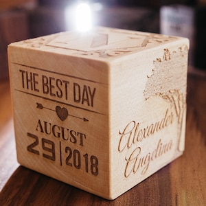 Custom Engraved Wooden Block, Anniversary Mementos, Family Story ...