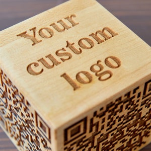 QR Code Cube, Wooden QR Code Block, Custom Logo Cube, Scan QR Menu for ...