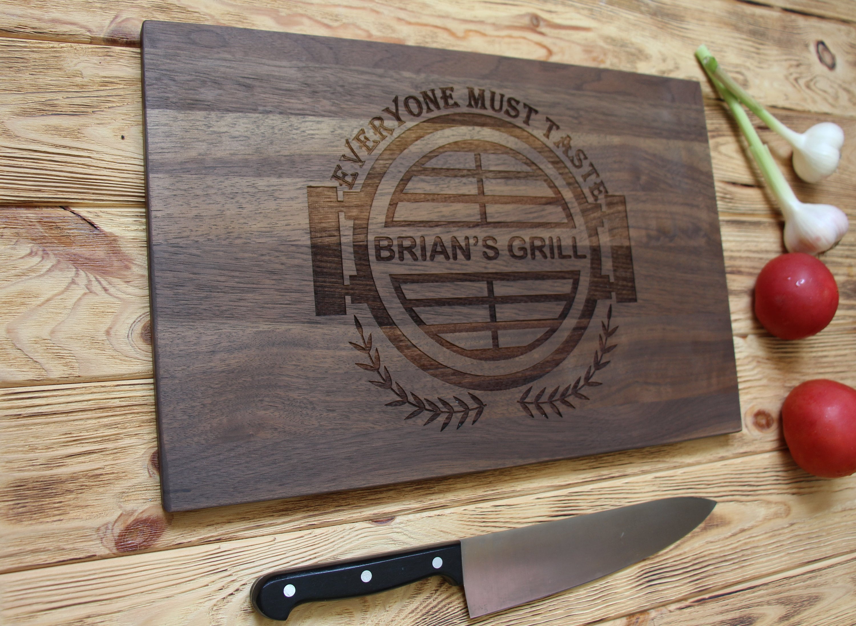 Walnut Cutting Board Custom Grill Bbq T Grill Master Etsy