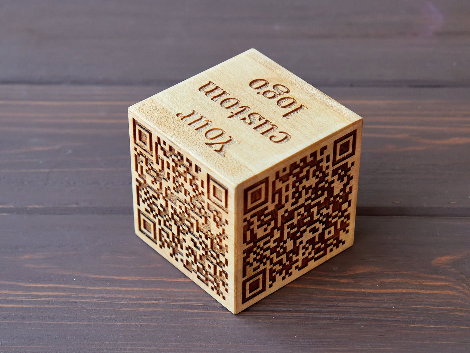 QR Code Sign, Engraved Business Logo, Wooden QR Code, Wifi QR Code ...