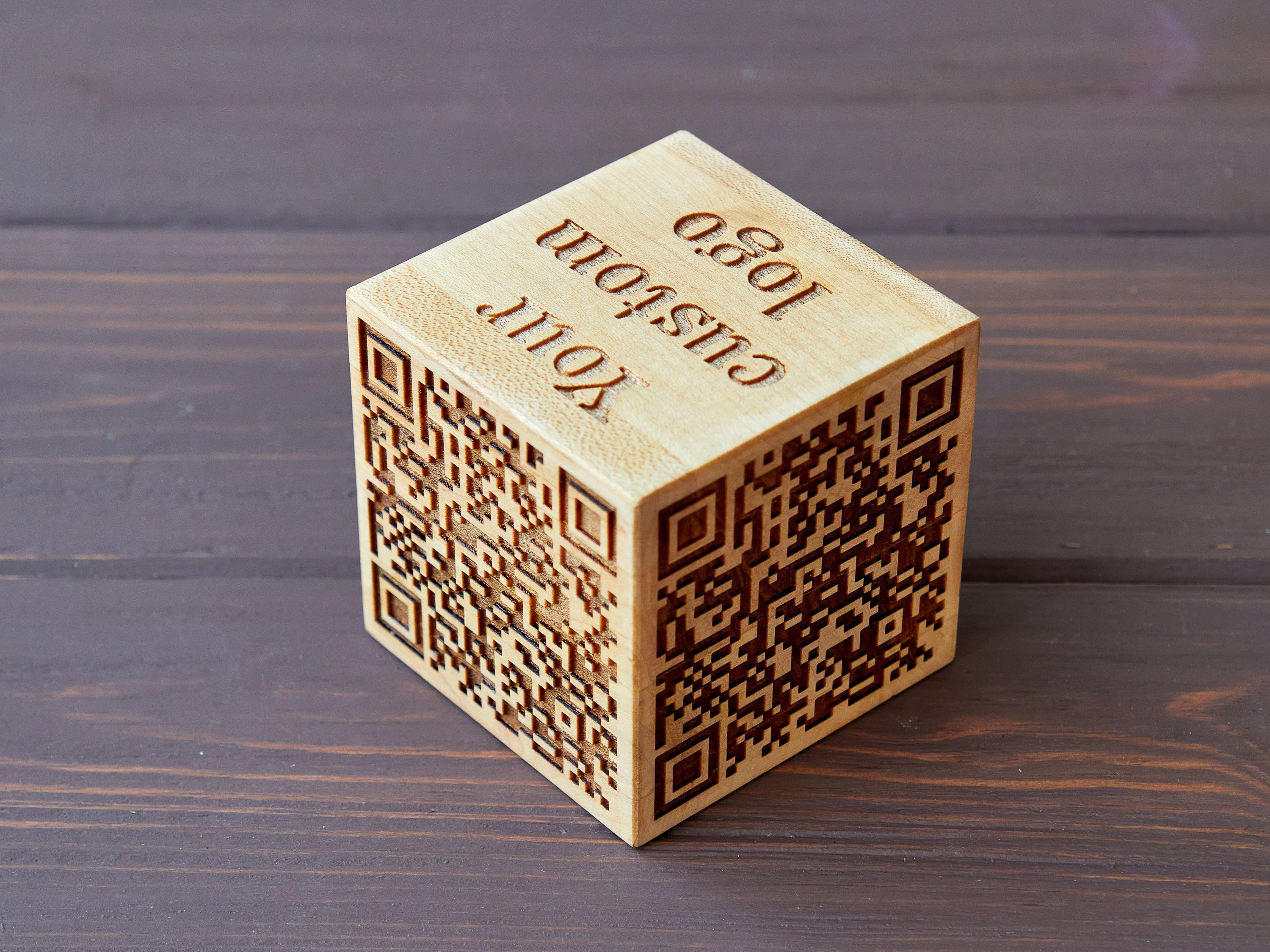 QR Code Sign, Engraved Business Logo, Wooden QR Code, Wifi QR Code ...