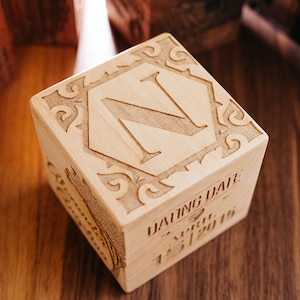 Custom Engraved Wooden Block, Anniversary Mementos, Family Story ...