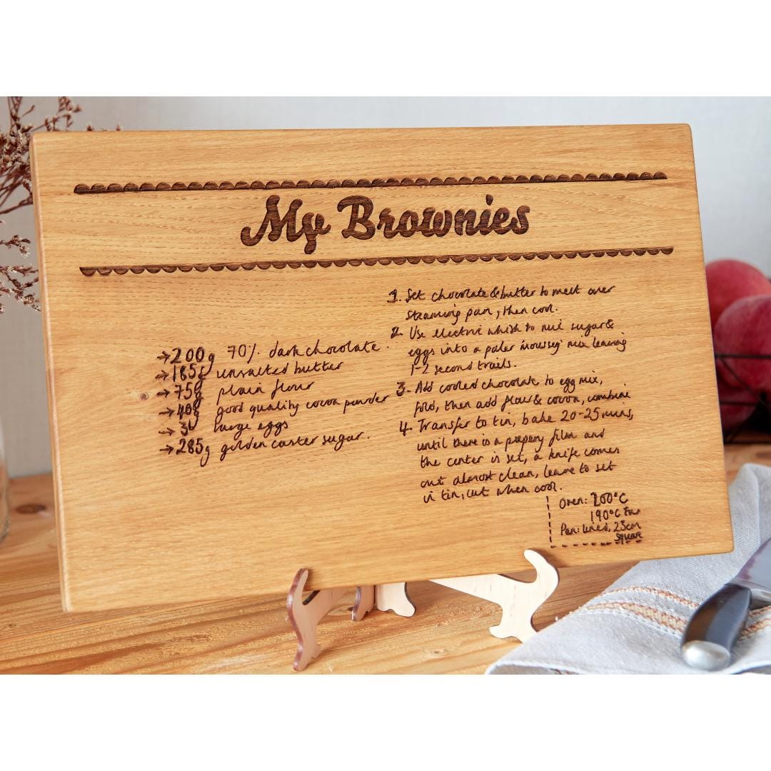 Cutting Board With Handwritten Recipe, Recipe Cutting Board, Loved Ones ...
