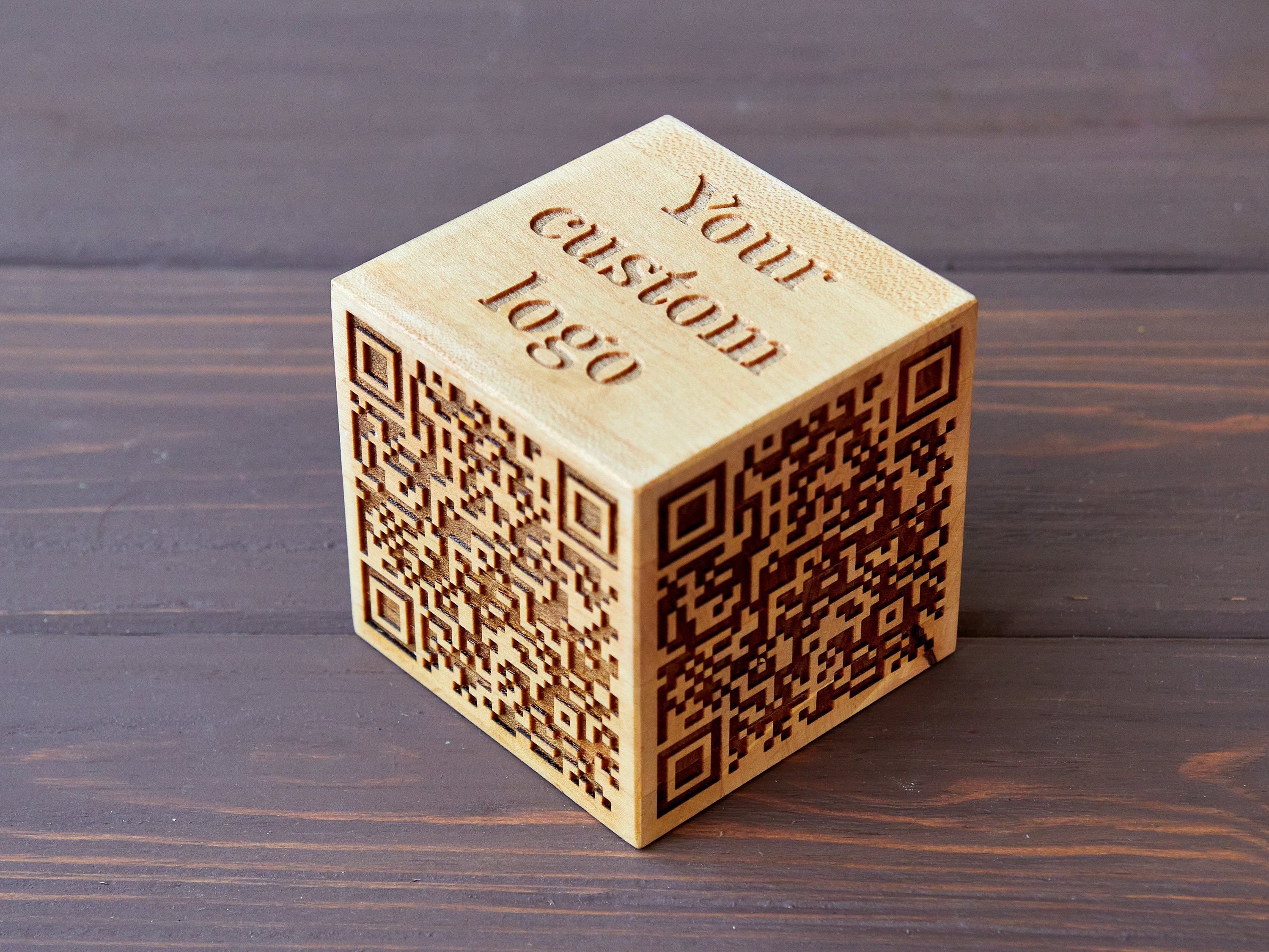 QR Code Sign, Engraved Business Logo, Wooden QR Code, Wifi QR Code ...
