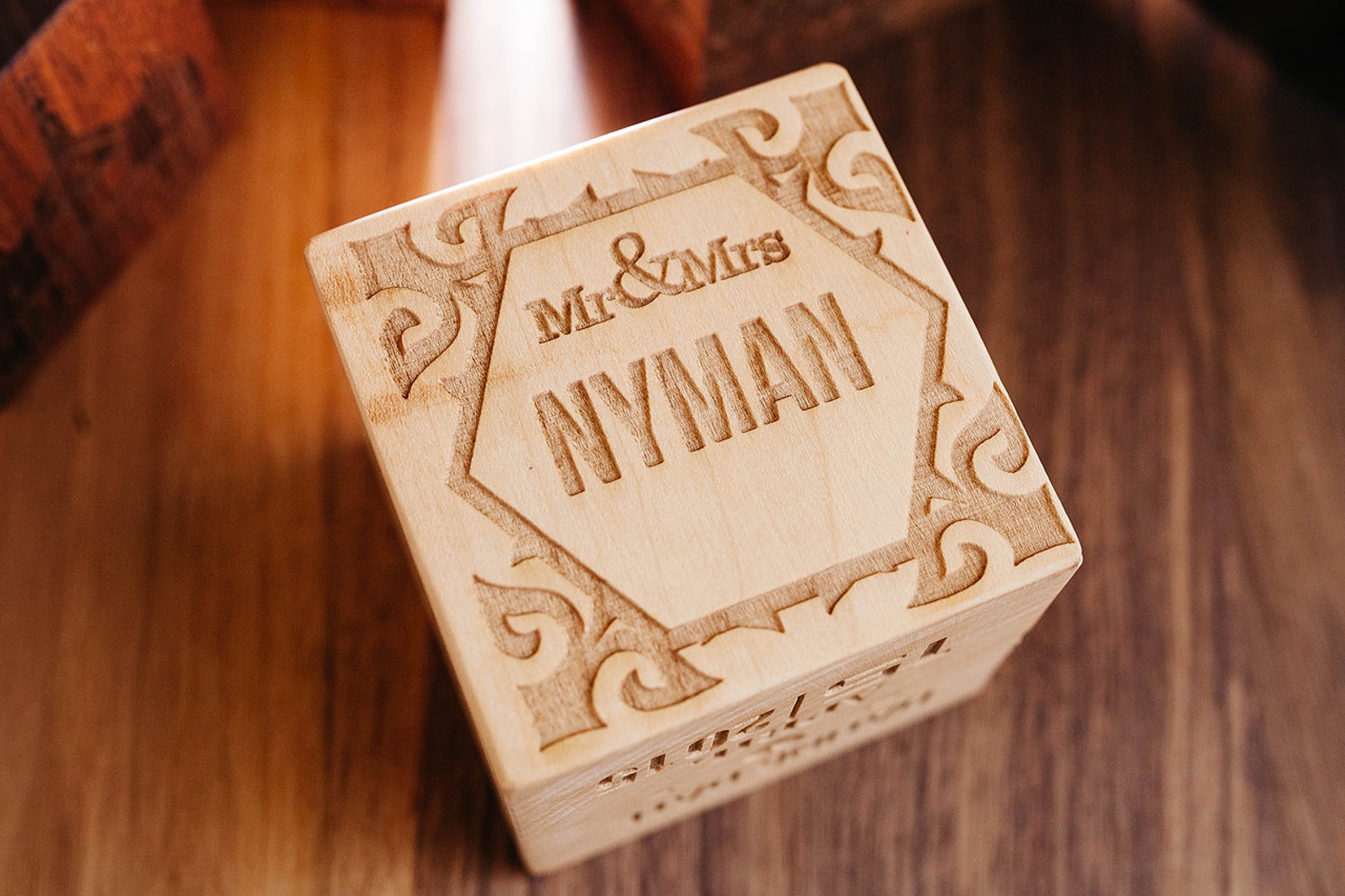 Custom Engraved Wooden Block Anniversary Mementos Family - Etsy