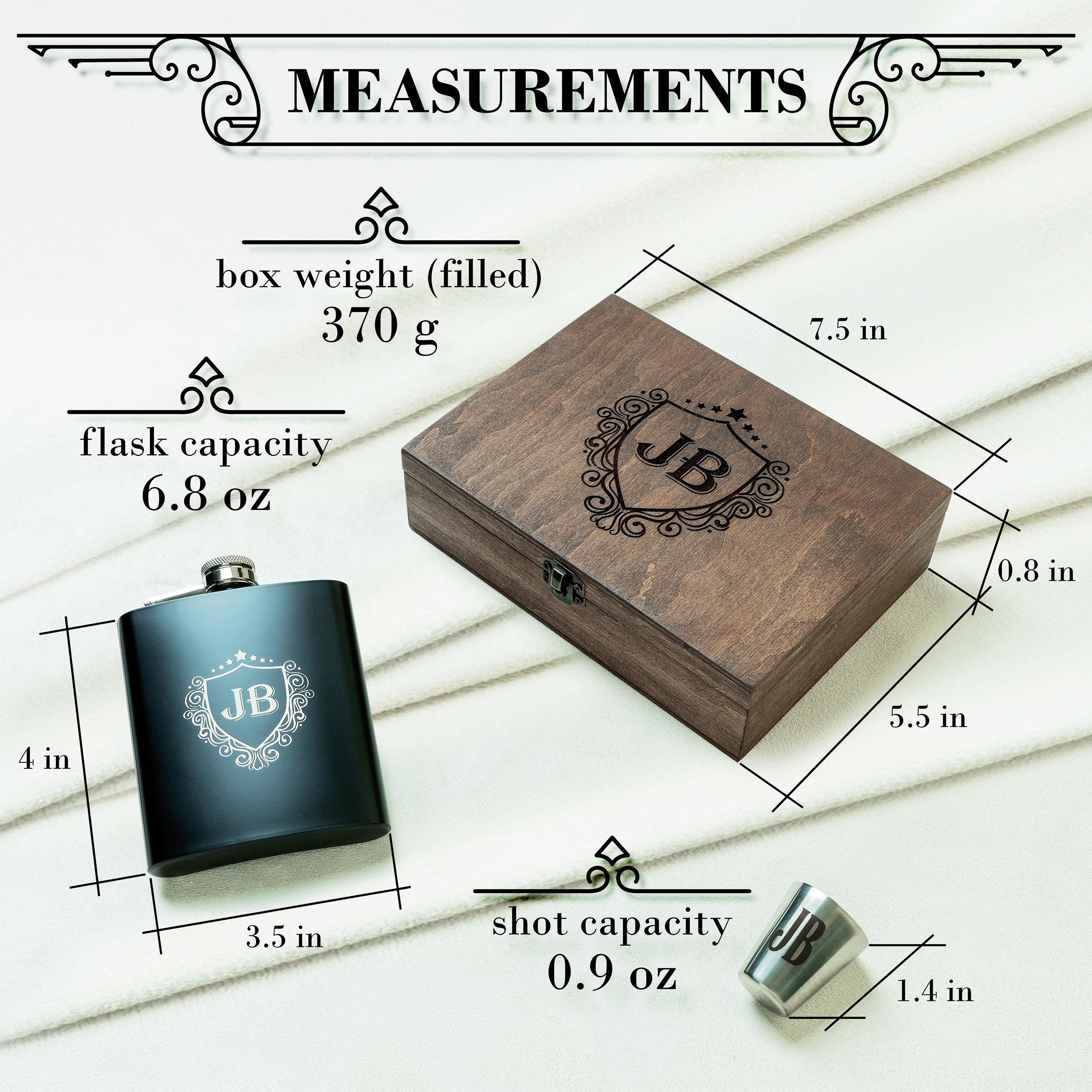 Custom Flask With Etching in Wooden Box, Personalized Groomsmen ...