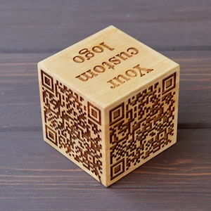 QR Code Cube, Wooden QR Code Block, Custom Logo Cube, Scan QR Menu for Restaurant, Multi Qr Code ...