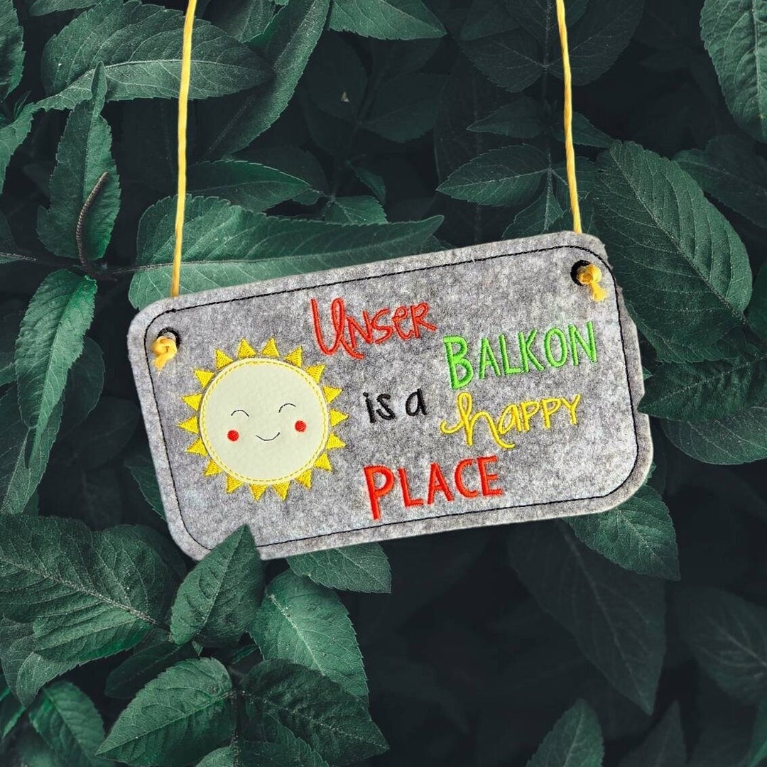 Felt Door Sign for the Balcony, Balconies, Sign, Embroidered, Hanging ...
