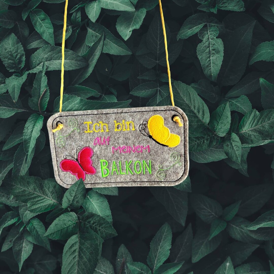 Felt Door Sign for the Balcony, Balconies, Sign, Embroidered, Hanging ...