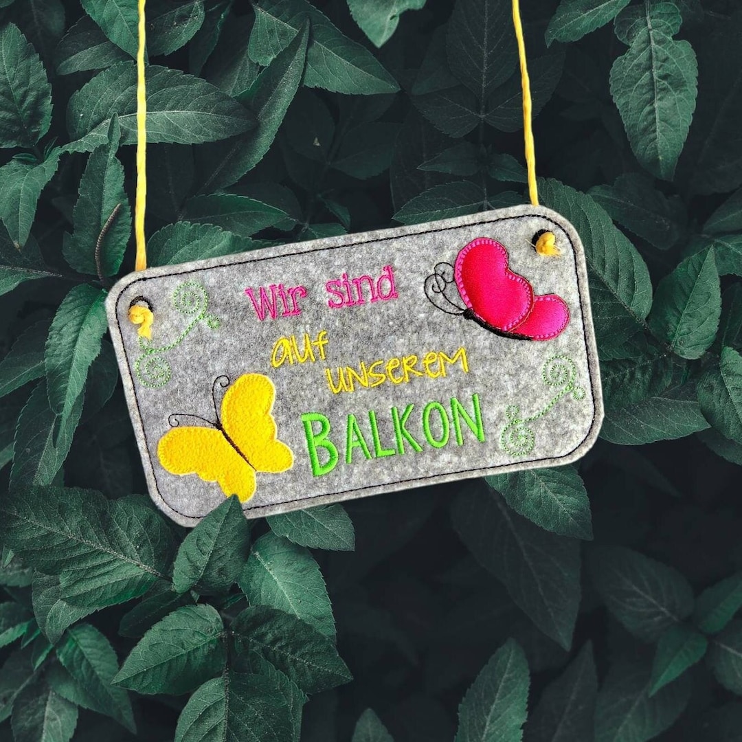 Felt Door Sign for the Balcony, Balconies, Sign, Embroidered, Hanging ...
