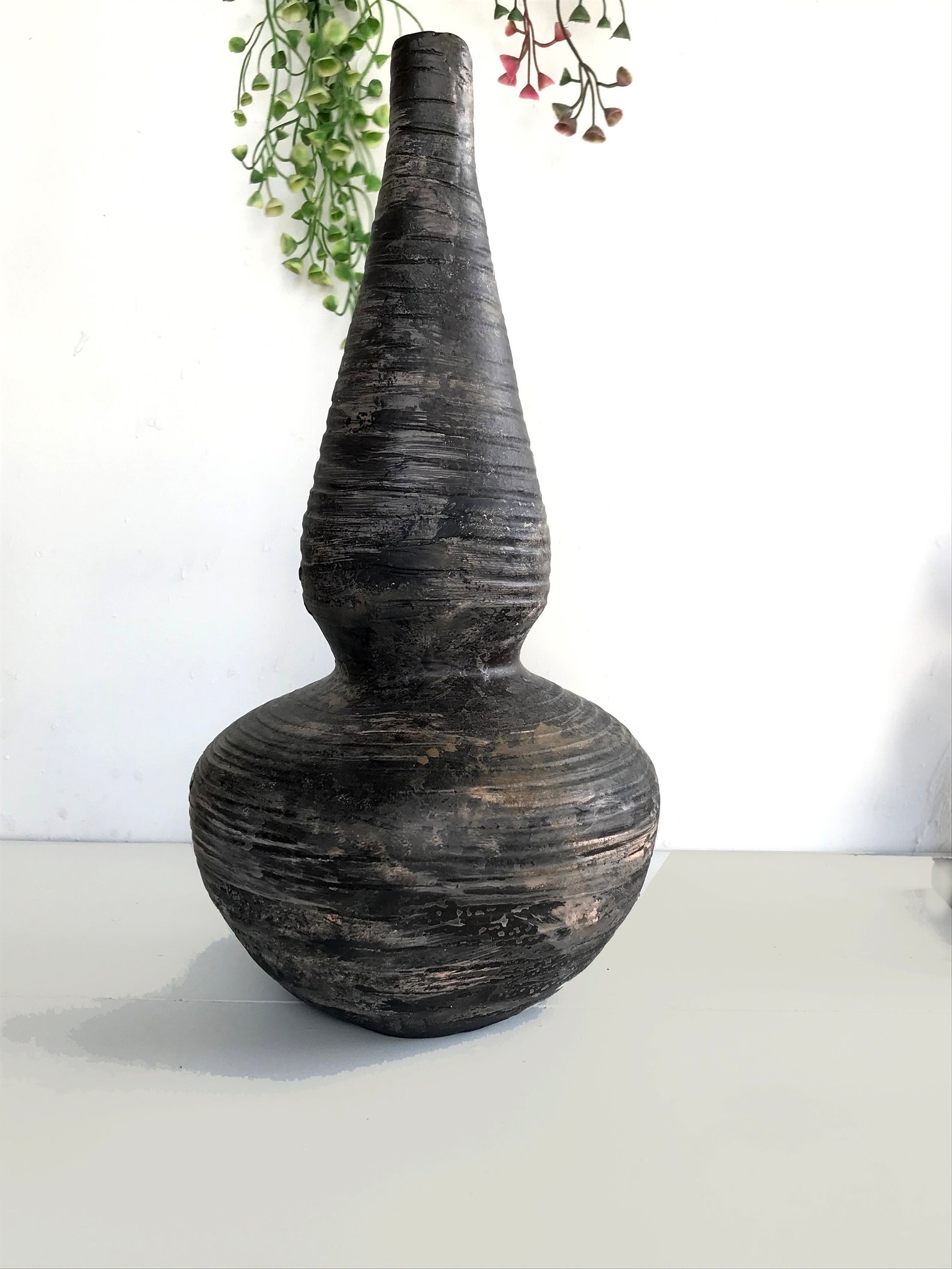 Indoor Pot,flower Pot, Vintage Look Pot, Rustic Home Decor, Fiberglass ...