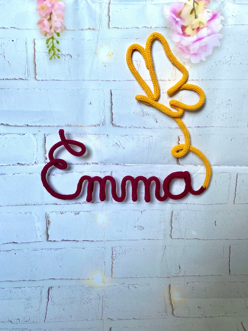 Personalised Knitted Wire Sign, Personalised Wire Name, Wire Wall ...