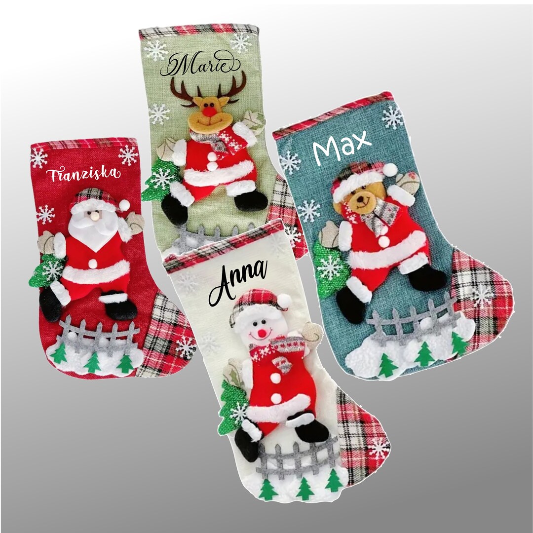 Personalized Santa Stocking Christmas Stocking Santa Boots - Etsy
