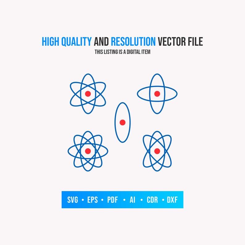 Atoms SVG File Atom Svg Atomic Vector Atomic Cut Files - Etsy
