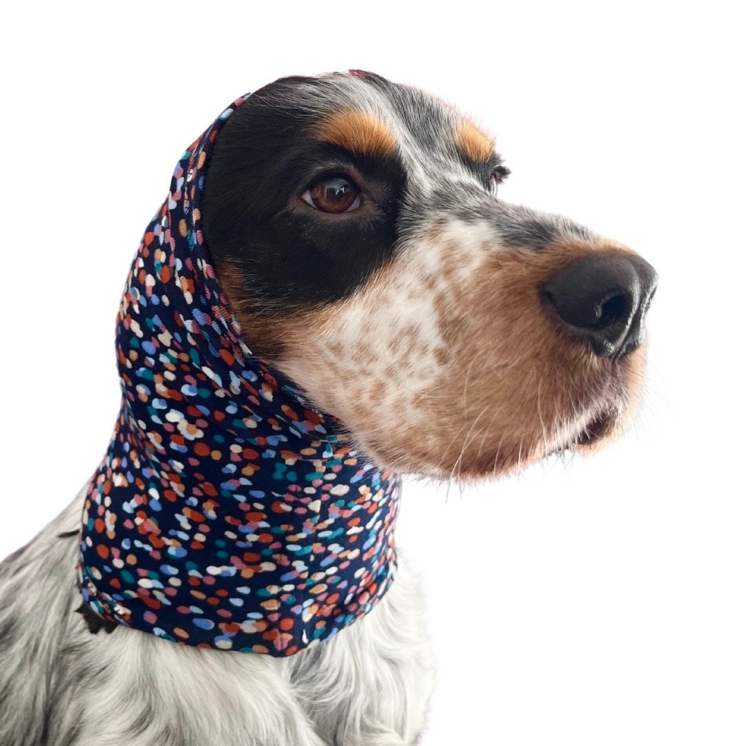 Multicoloured Raw Feeding Snood, Long Ear Snood, Anxiety Snood, Ear ...