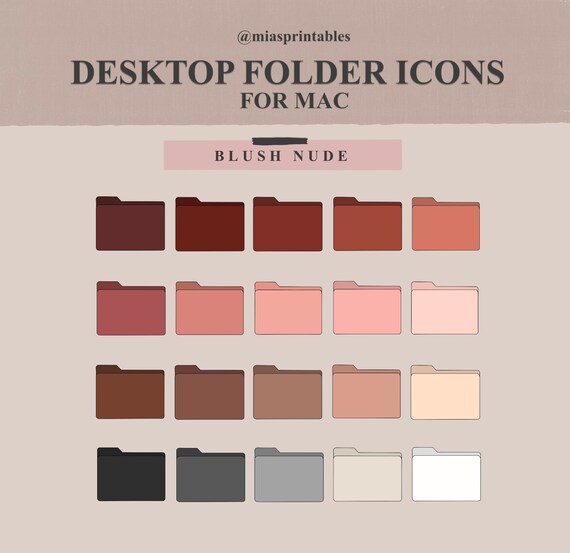 Macbook Folder Iconsnudepinkminimaldesktop Icons INSTANT | Etsy