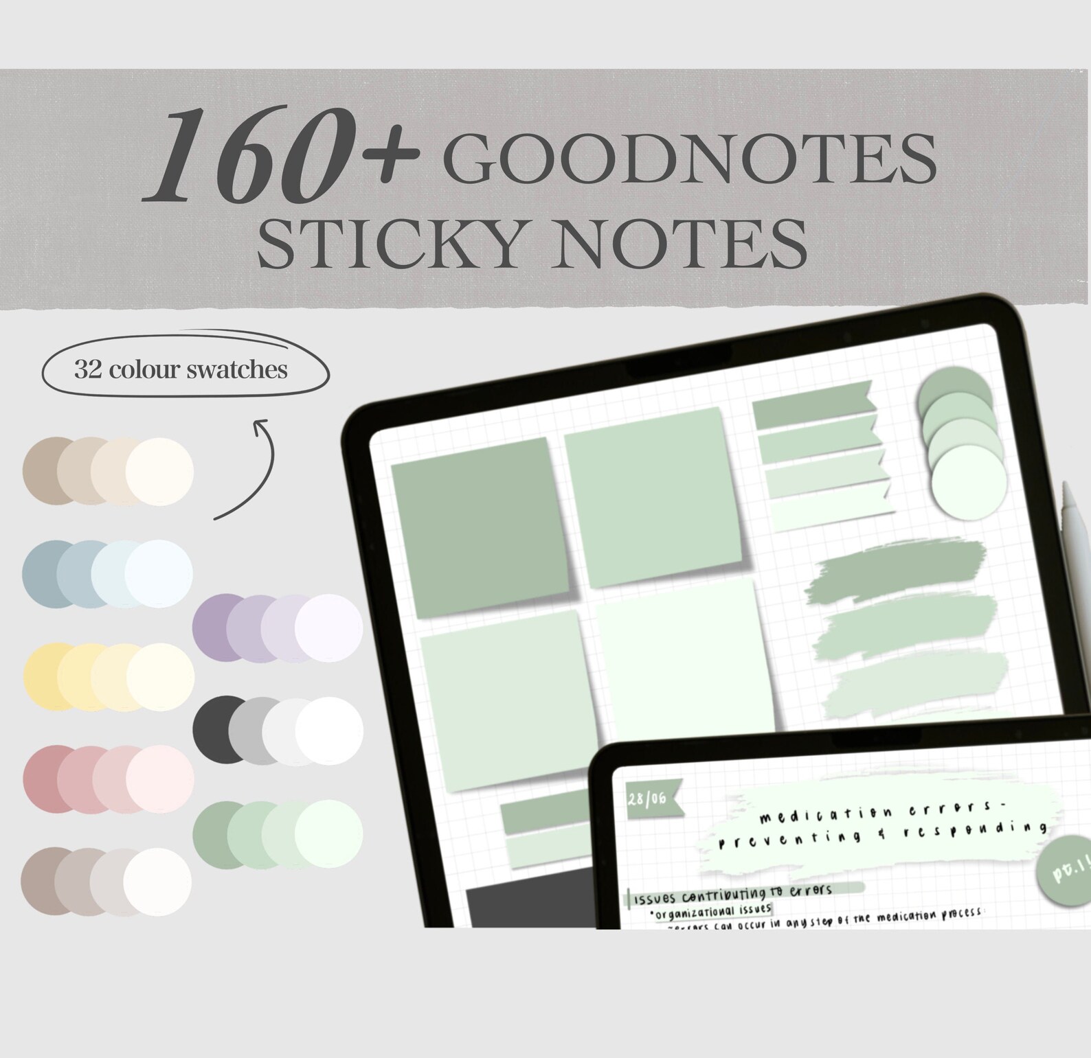 160 Goodnotes Sticky Notes Stickers Ipad Stickers Digital - Etsy