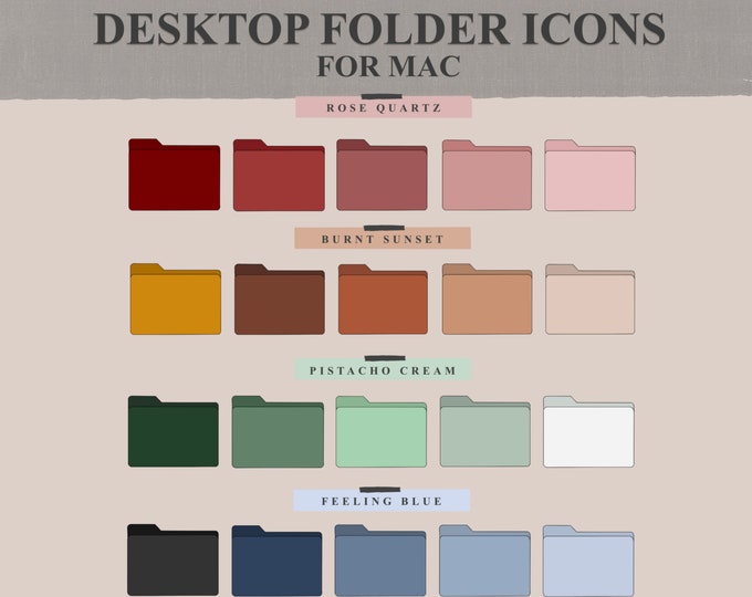 MacBook Folder Icons, Desktop Icons, INSTANT DOWNLOAD, Desktop, Mac ...