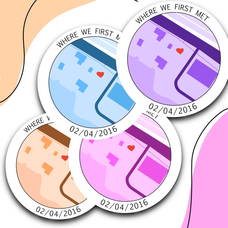 Where We First Met Map - DIGITAL - Custom Digital Map - Personalized ...