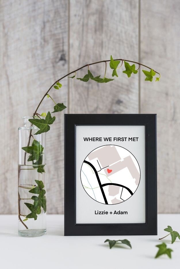 Where We First Met Map - DIGITAL - Custom Digital Map - Personalized ...