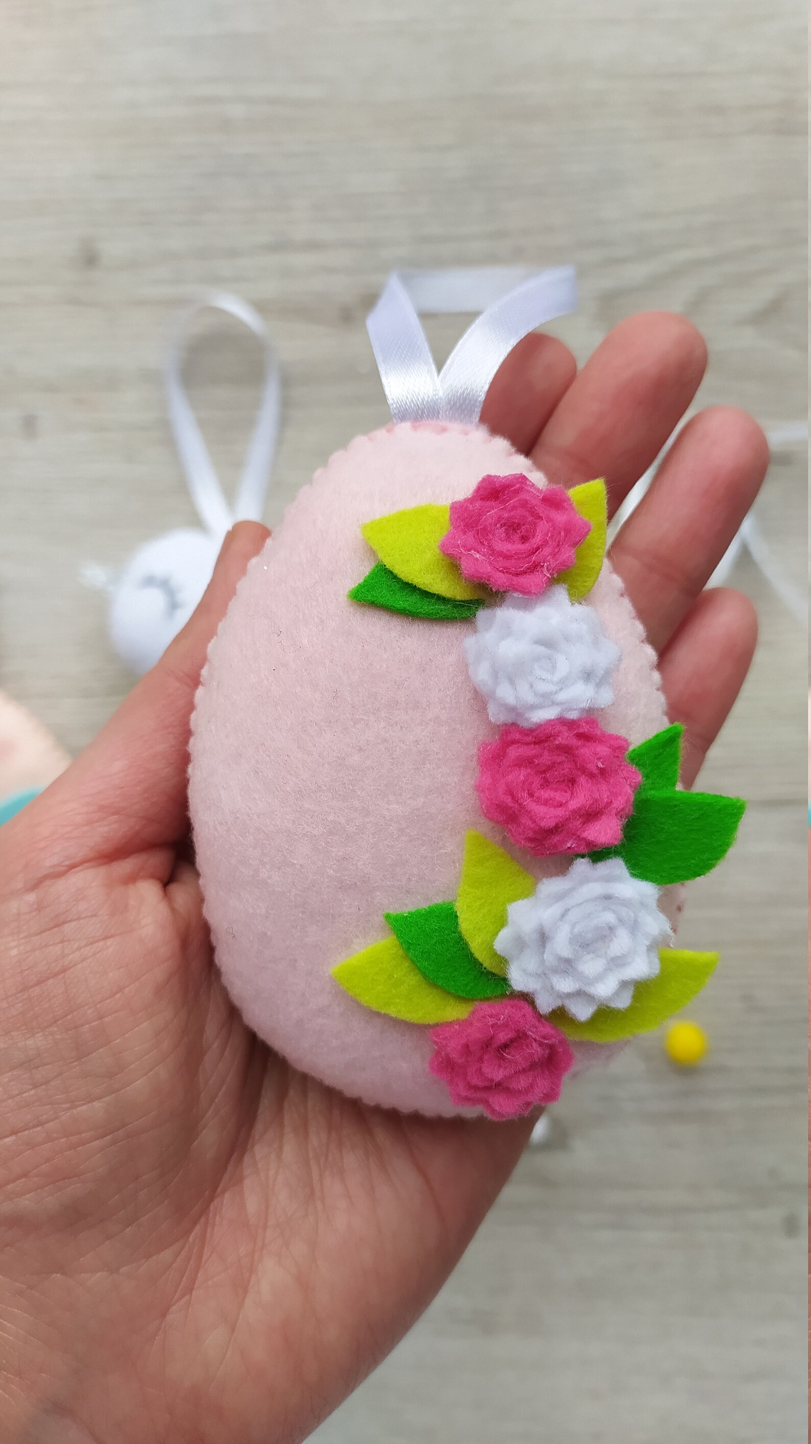 Felt Easter Decoration, Set of 6 Felt Easter Ornaments, Felt Easter ...
