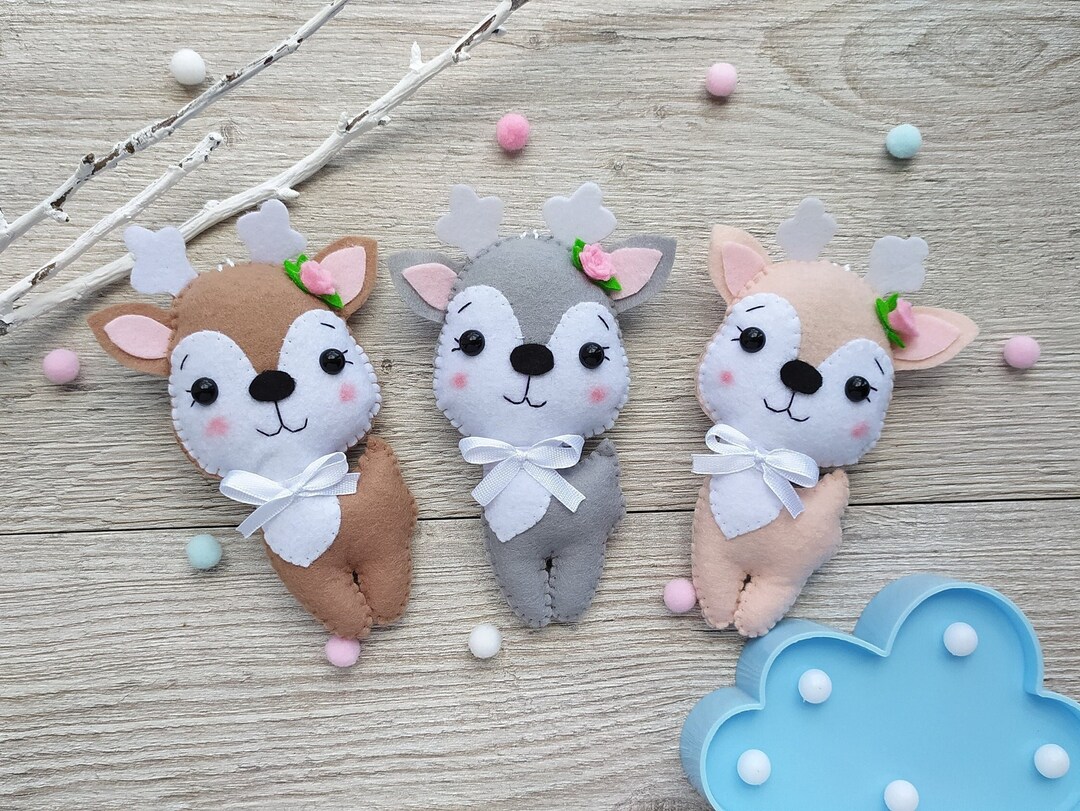 Bambi Felt Ornaments, Bambi Nursery Decorations, Bambi Baby Shower ...