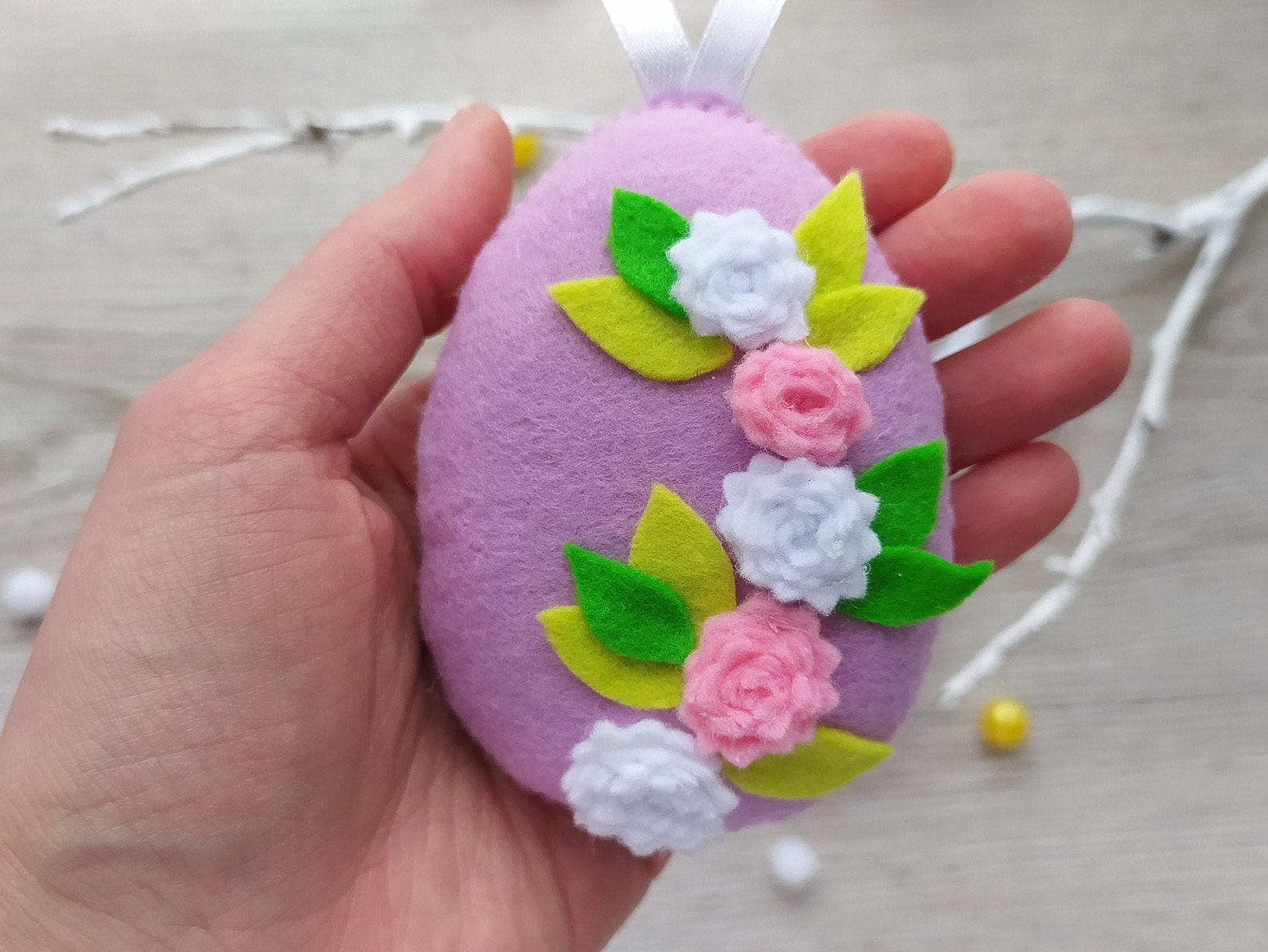 Felt Easter decoration Set of 6 Felt Easter ornaments Felt | Etsy