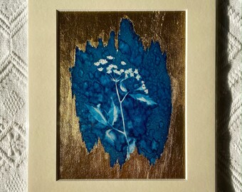 Gold Leaf Cyanotype - Etsy