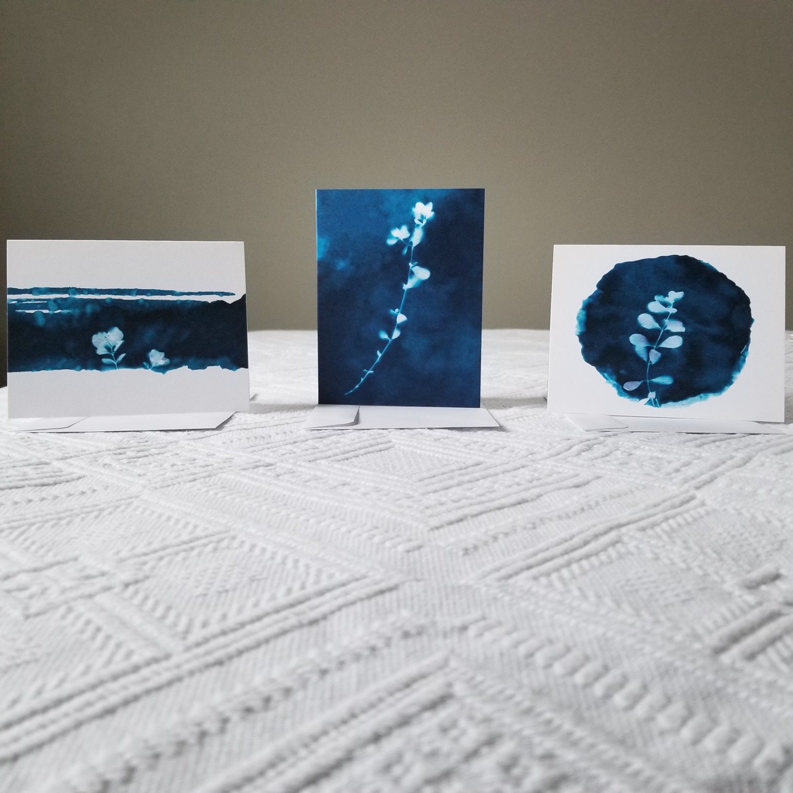 Botanical Cyanotype Design Blank Greeting Cards (with Envelopes) From ...