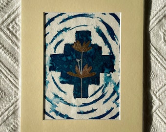 Gold Leaf Cyanotype - Etsy