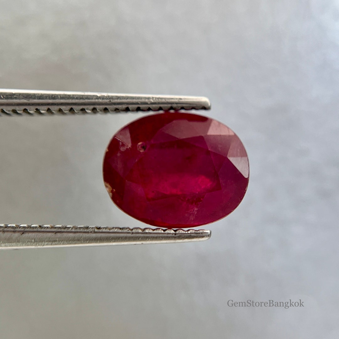 2.56 Carat Fabulous Natural Rare Ruby Oval Shape Heated Glass Filled ...