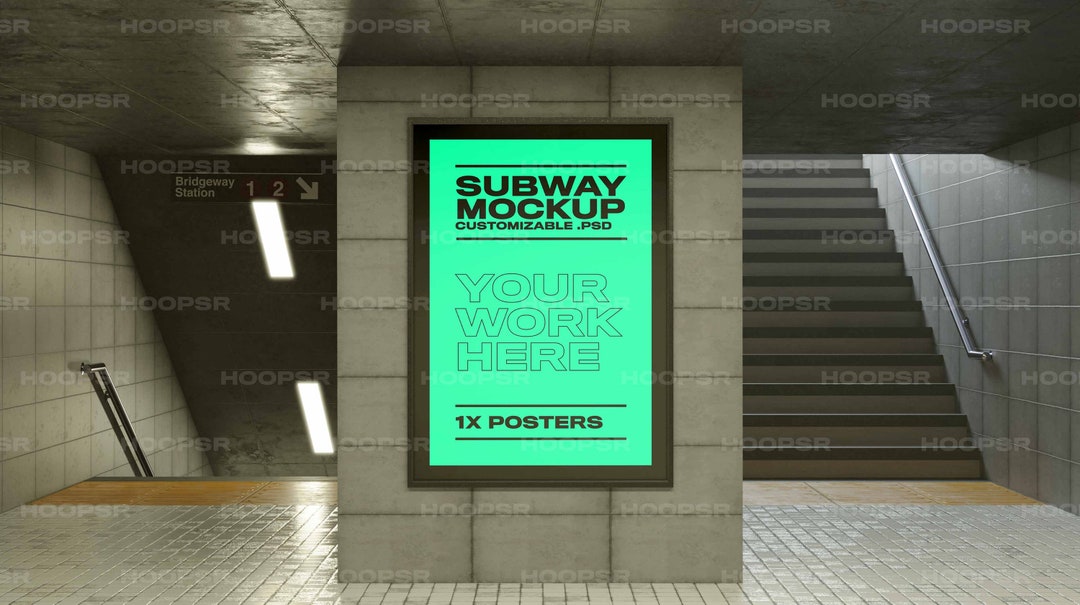 Subway Poster and Billboard Mockups - Etsy