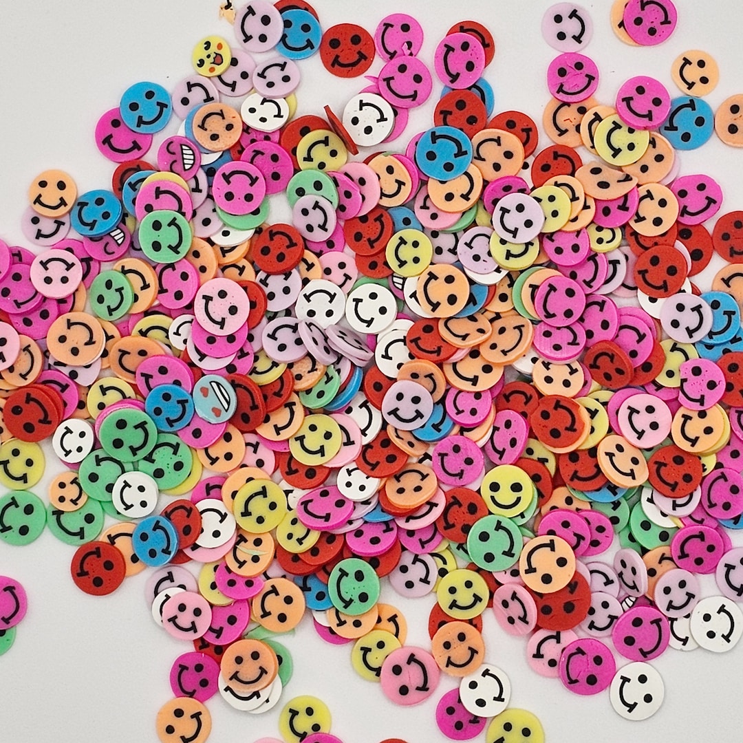 10/30 Grams Multicolor Happy Smiley Face Polymer Clay Faux Fake ...