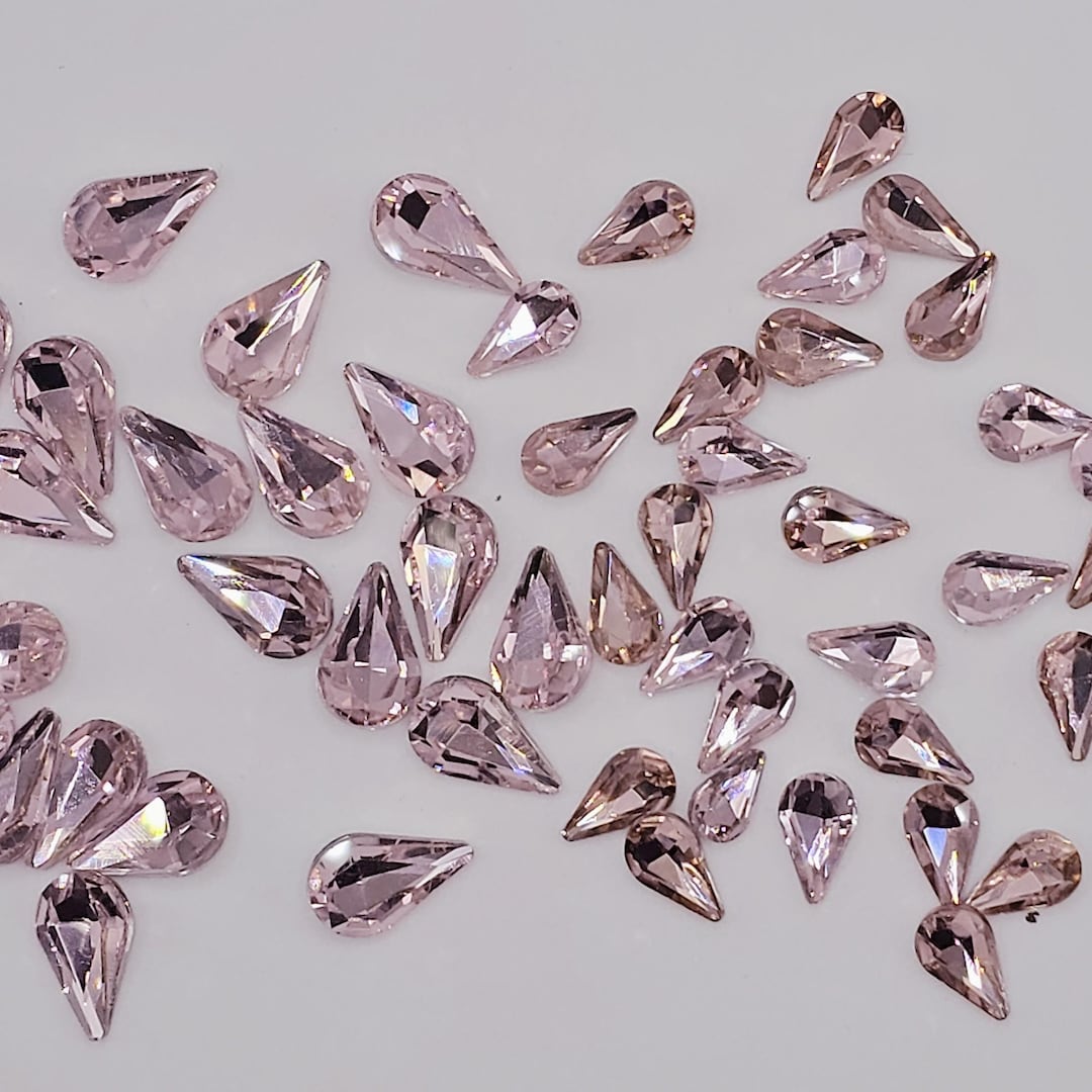 Point Pear Pointed Back Gems Jewels Pink Rhinestone 6x10mm 8x13mm - Etsy