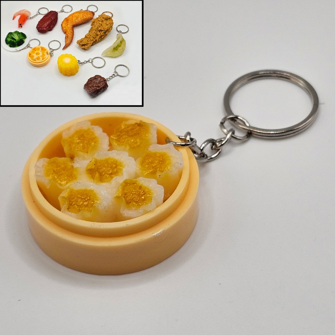 1 Pc Miniature Dim Sum Shumai Steamed Buns Dumpling Charms Key Chain ...