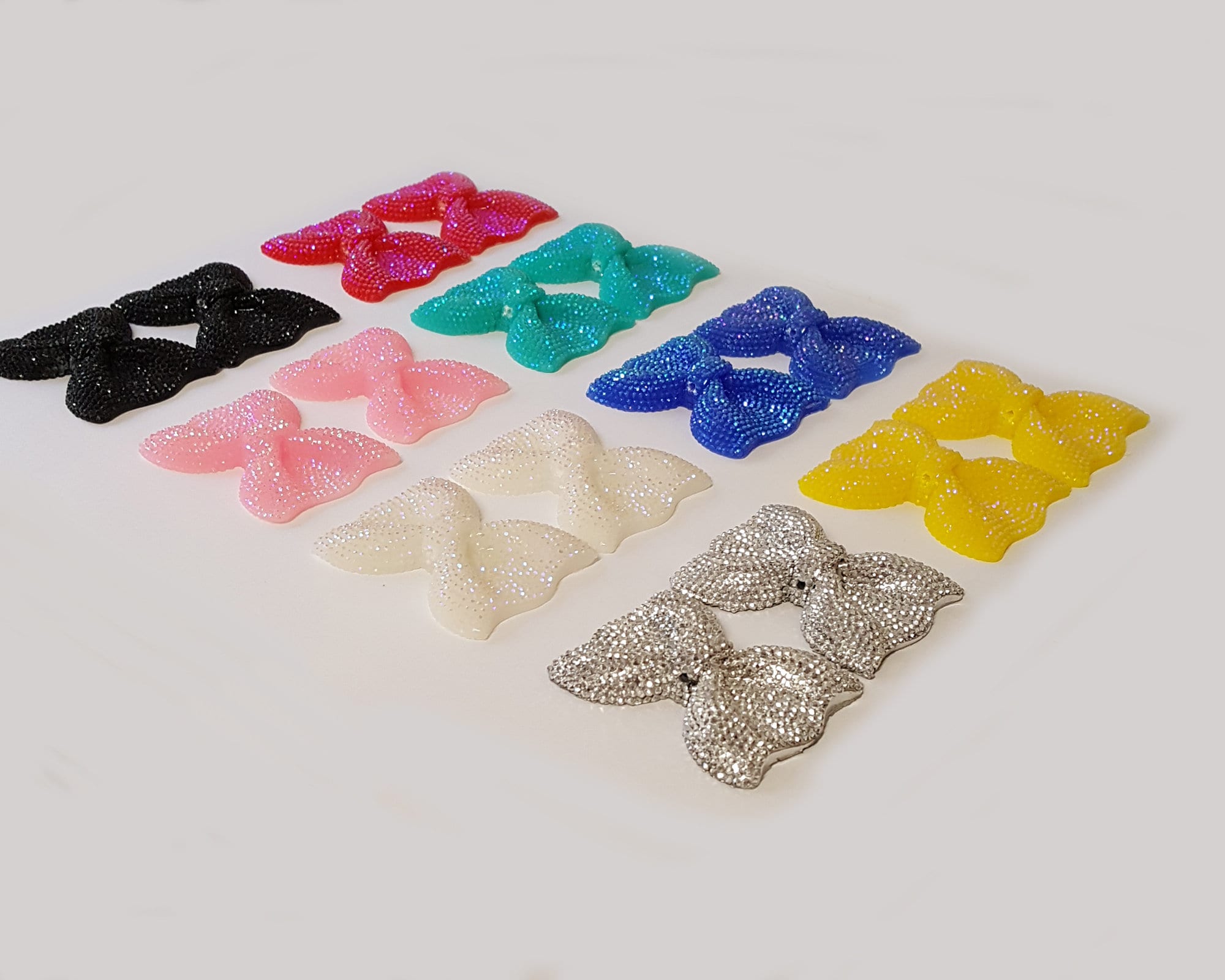 Large Rhinestone Bow Bead Kawaii Cabochon Resin Flatback Bow 54mm X ...