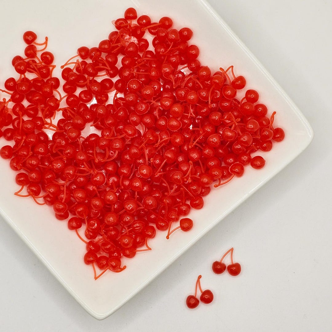 10/30 Pcs Miniature Fake Cherries Cabochons, Kawaii Tiny Cherry Fruit ...