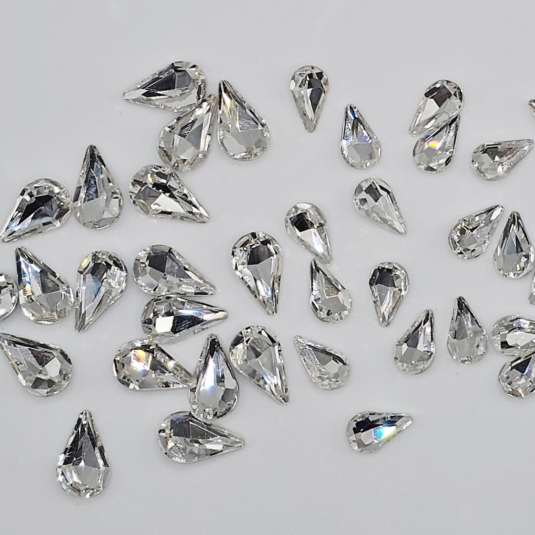 Point Pear Pointed Back Gems Jewels Crystal Clear Rhinestone 6x10mm ...