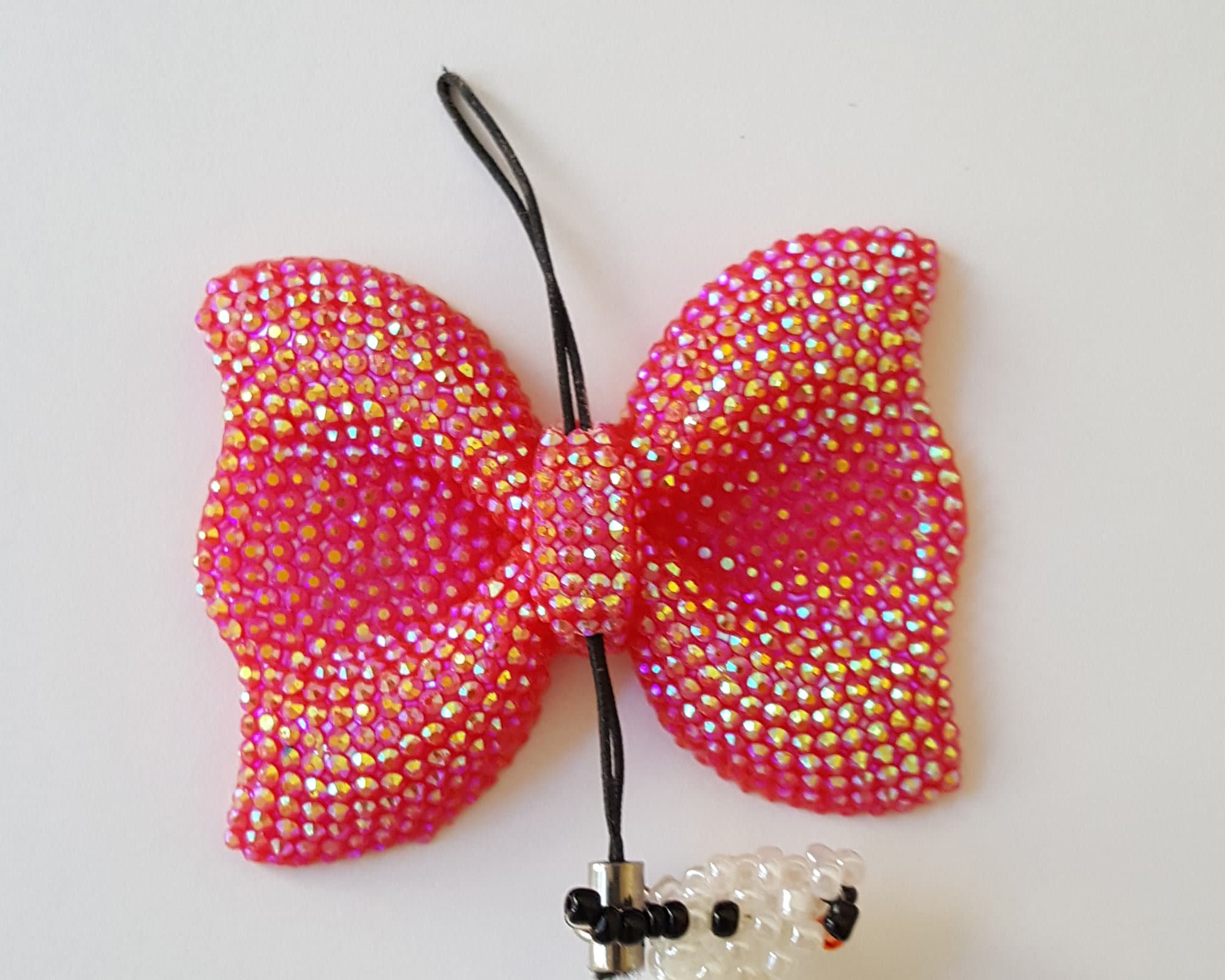 Large Rhinestone Bow Bead Kawaii Cabochon Resin Flatback Bow 54mm X ...