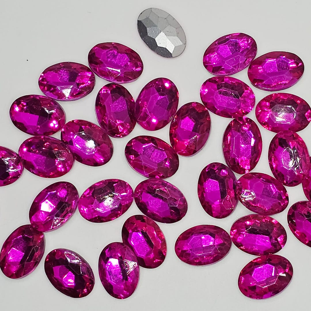 Oval Pointed Back Gems Jewels Hot Pink Rhinestone 10x14mm 13x18mm - Etsy