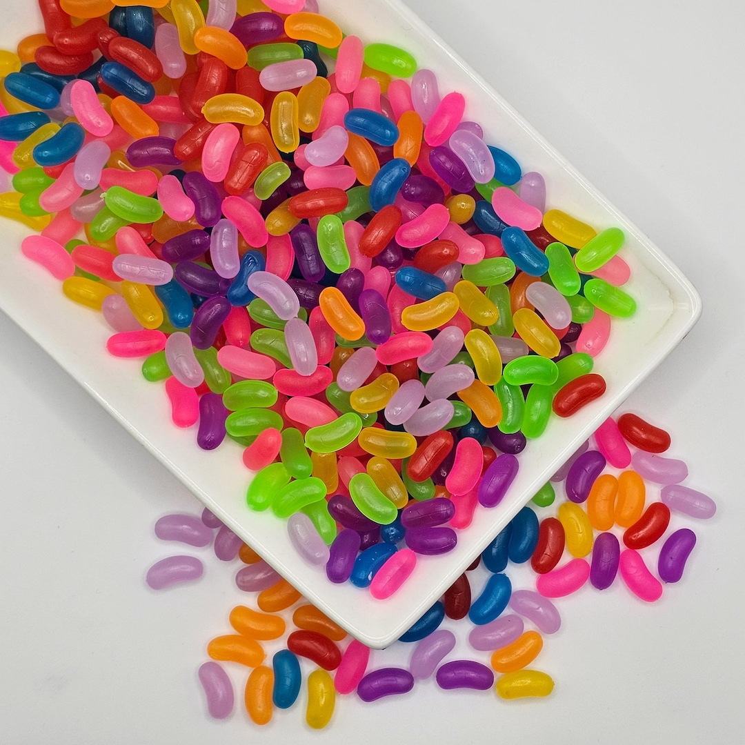10/30/50 Tiny Fake Jelly Beans Jelly Cabochons Sweet Jelly Candy ...