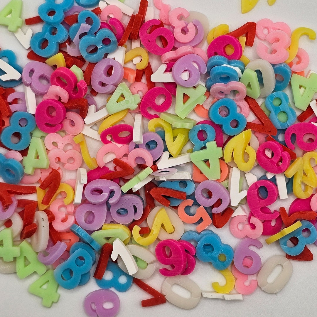 10/30 Grams Assorted Polymer Clay Kawaii Number Sprinkles, Fimo Fake ...