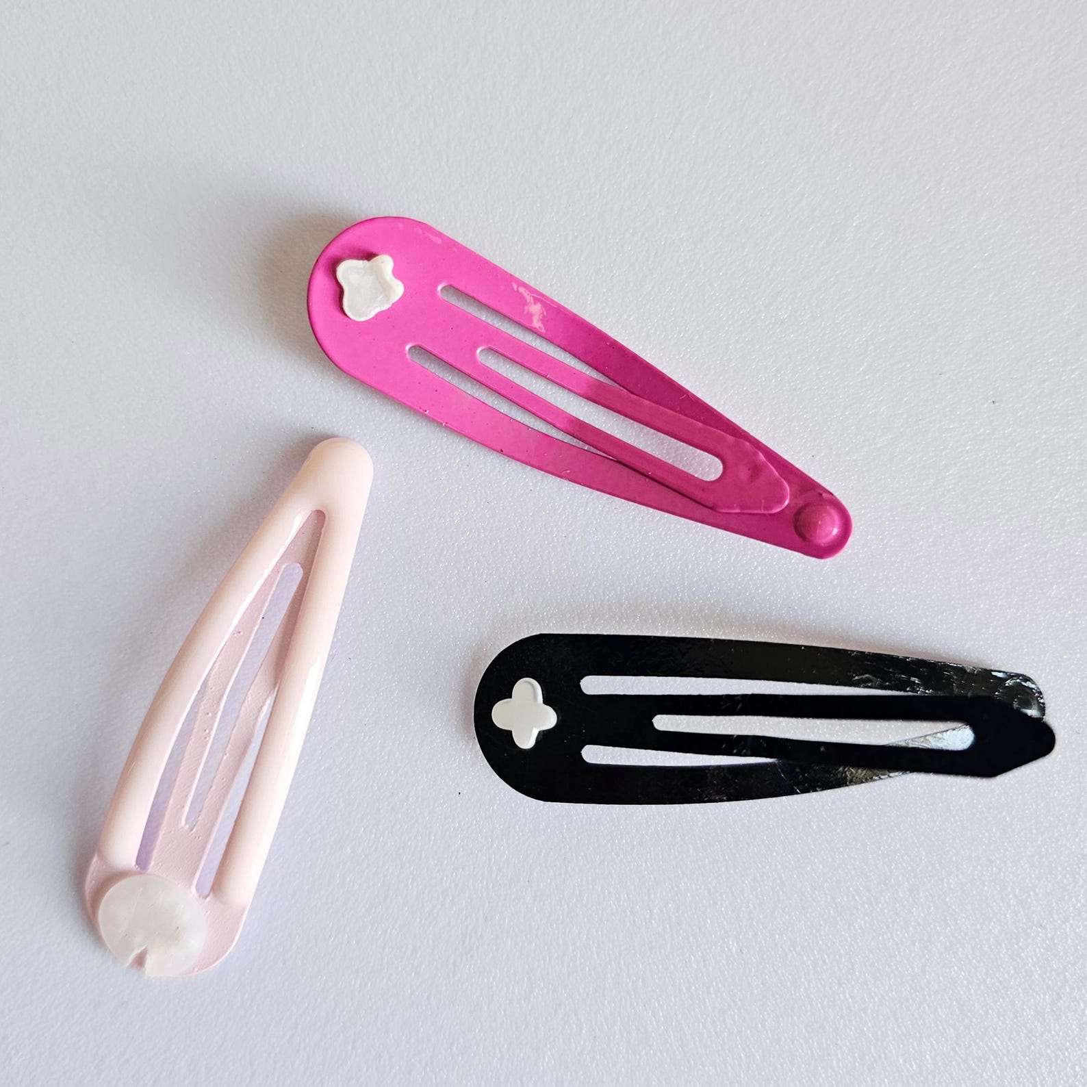 10/30 Pcs Mixed Color Snap Hair Clips With Glue Pad, #CM126 - Etsy