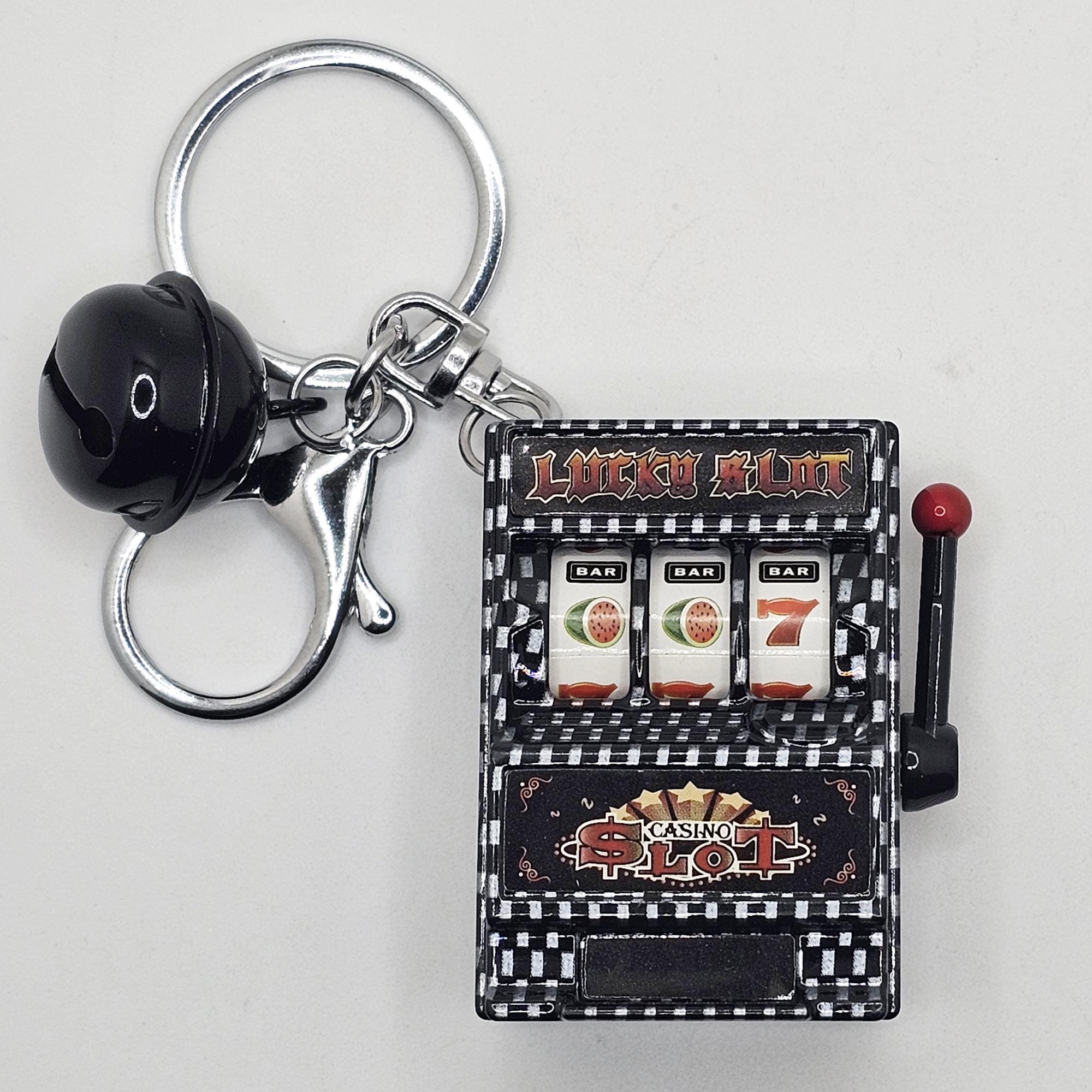 Miniature Realistic Slot Machine Bell Charms Key Chain Key Ring - Etsy