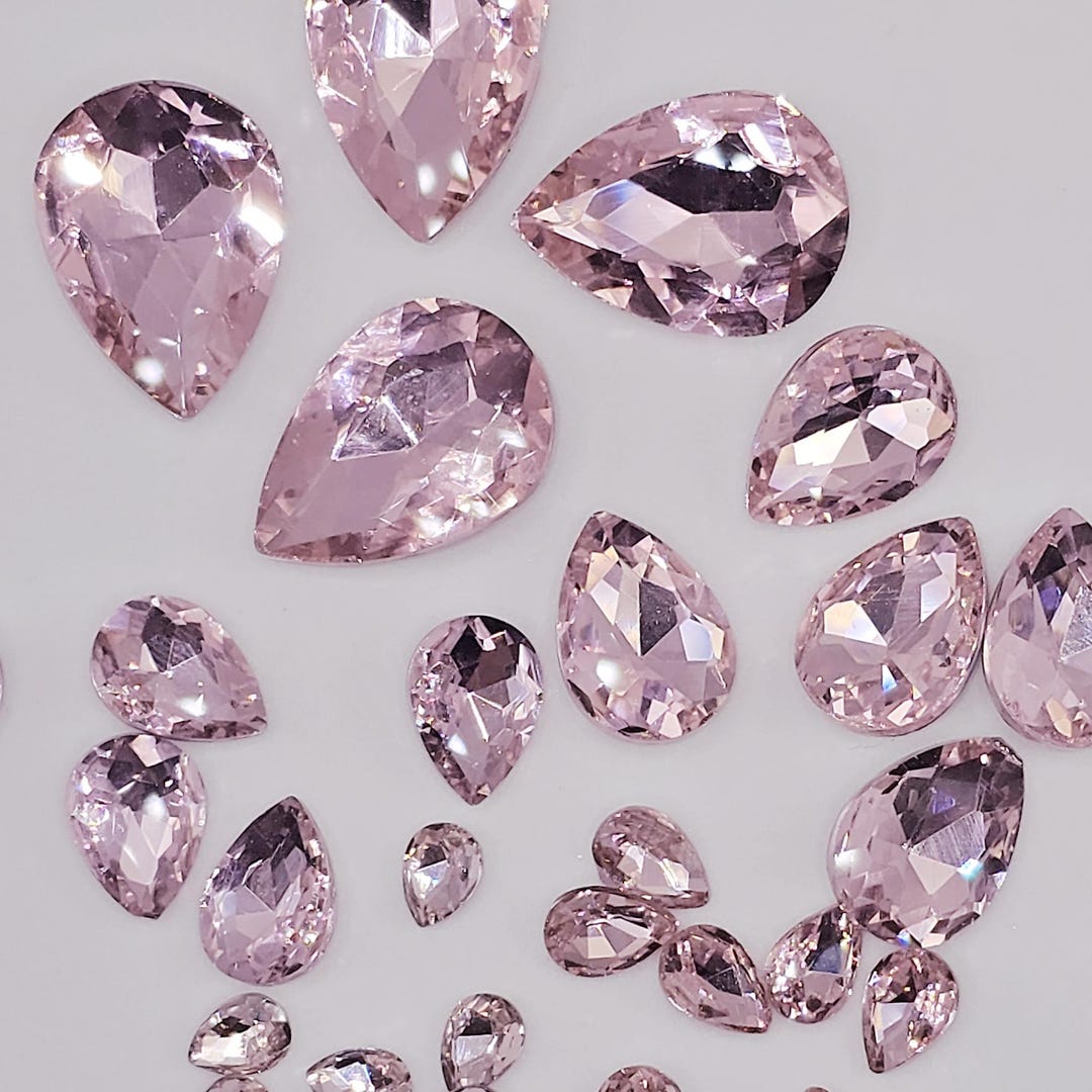 Teardrop Pointed Back Gems Jewels Pink Rhinestone 6x8mm 8x10mm 10x14mm ...